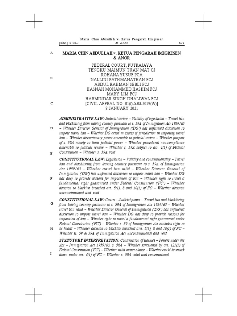 CLJ 2021 2 579 | PDF | Judicial Review | Judiciaries