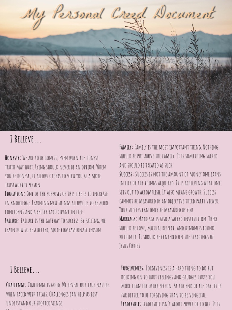 my personal creed document final draft
