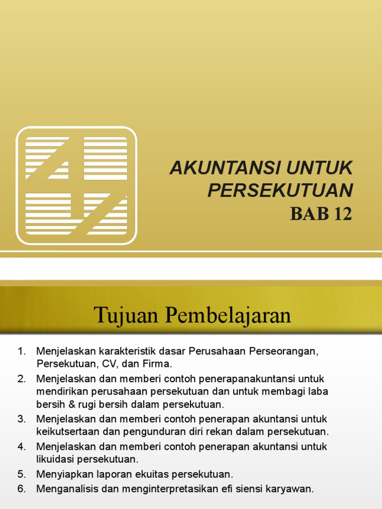 Bab 12 Akuntansi Untuk Persekutuan | PDF