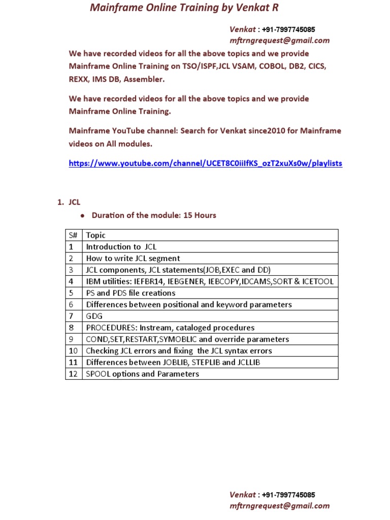 JCL Job Control Language | PDF | Business | Computers