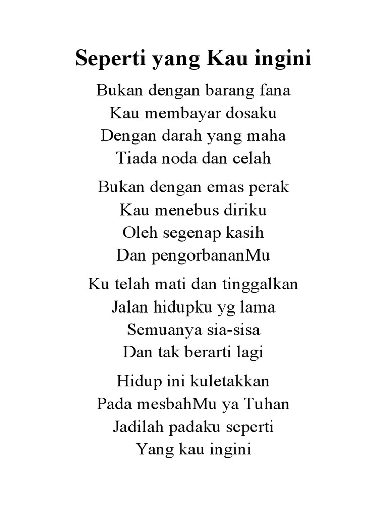 Seperti Yang Kau Ingini | PDF