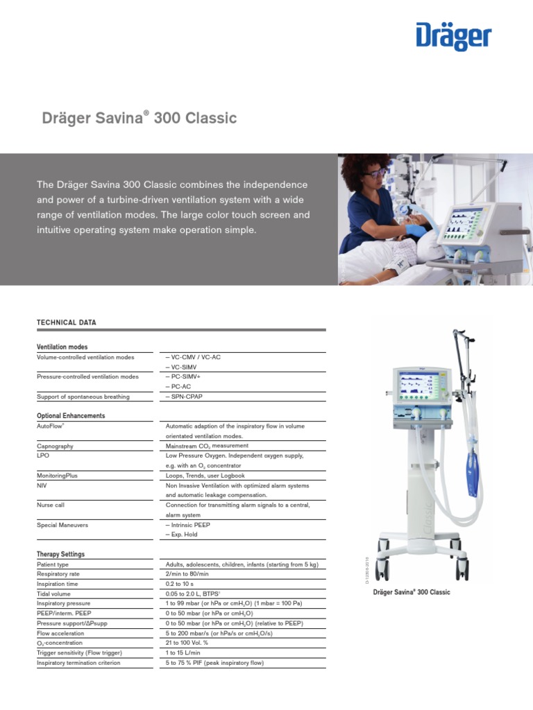 Savina 300 Classic | PDF | Breathing | Respiration