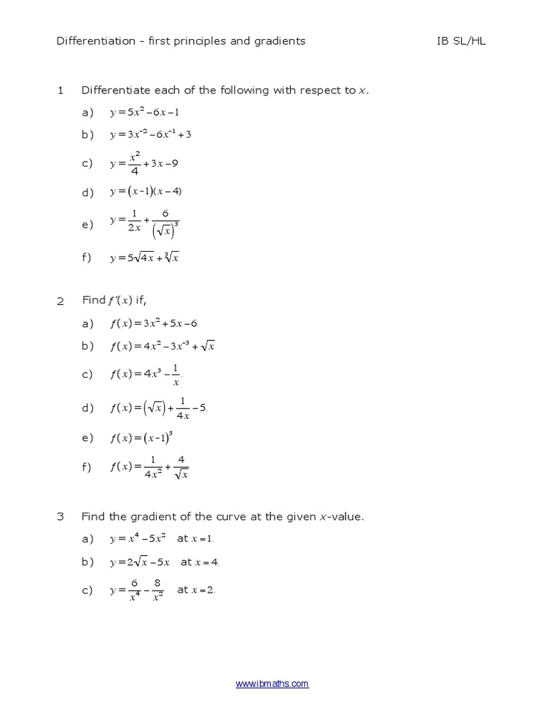 Gradients - Worksheet | PDF | Slope | Differential Geometry