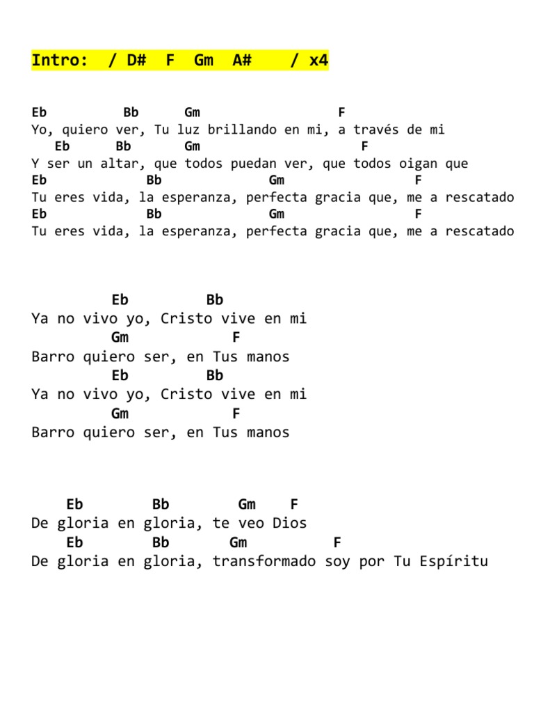 Endurecer complemento inventar acordes de gloria en gloria Además Plisado Descarga