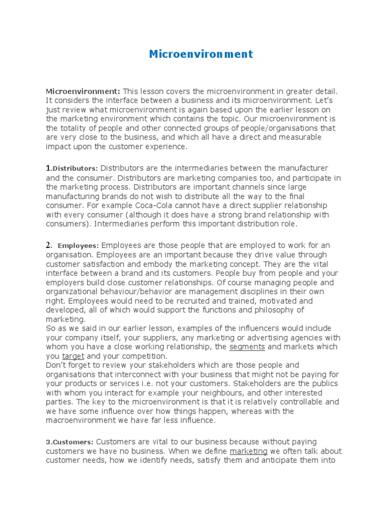 Micro Environment | PDF | Brand | Marketing