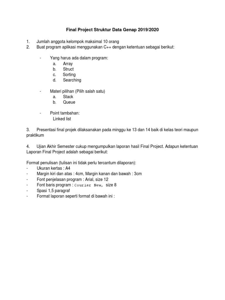 Final Project Struktur Data 2020 | PDF