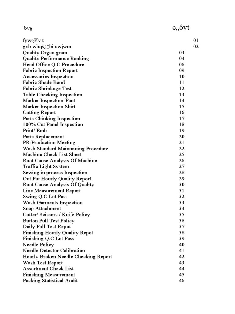 Quality Control Manual Final-2020 | PDF | Clothing | Textiles