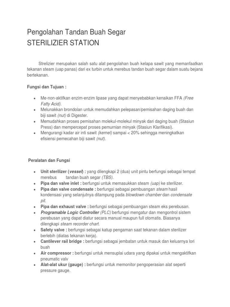 Pengolahan TBS | PDF