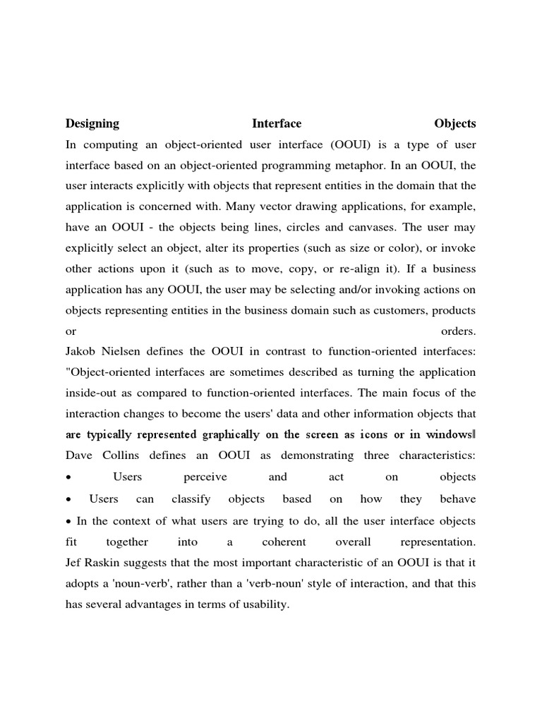 Understanding Object-Oriented User Interfaces | PDF | Computer Engineering | Computer Programming