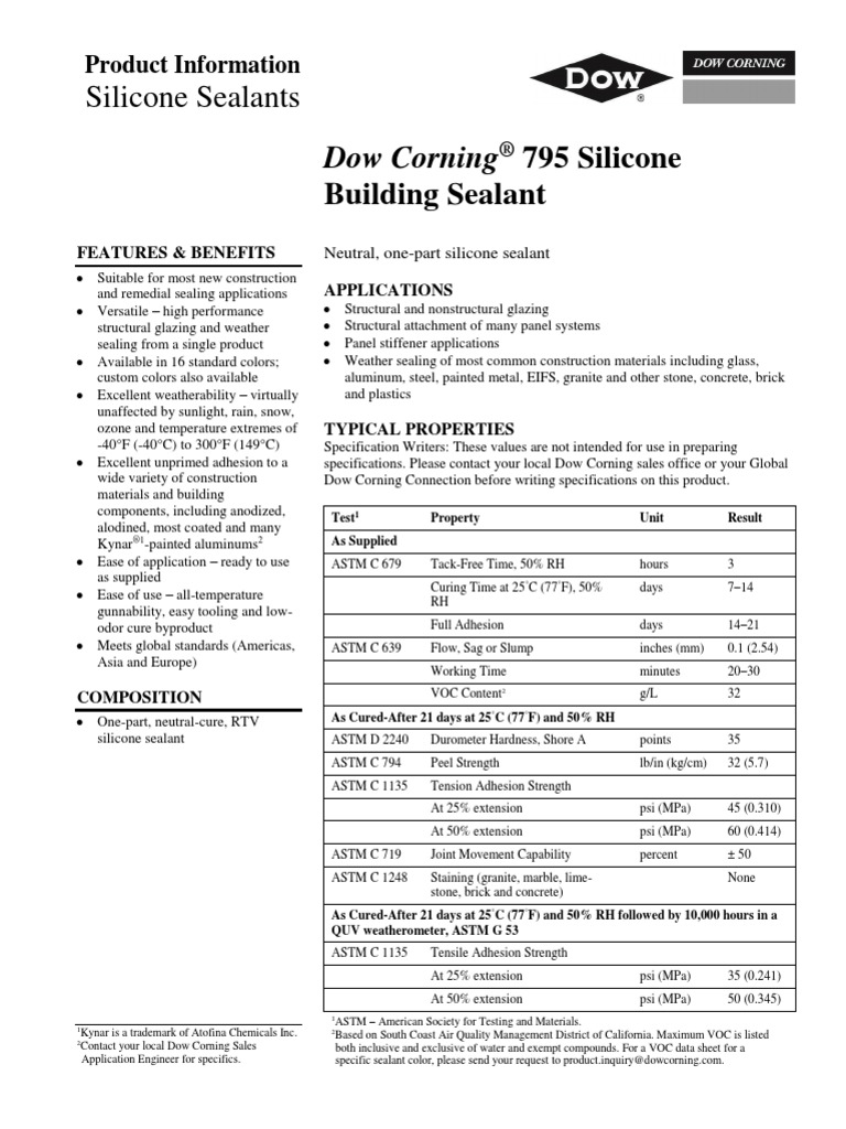 Down Corning 795 | PDF | Silicone | Dow Chemical Company