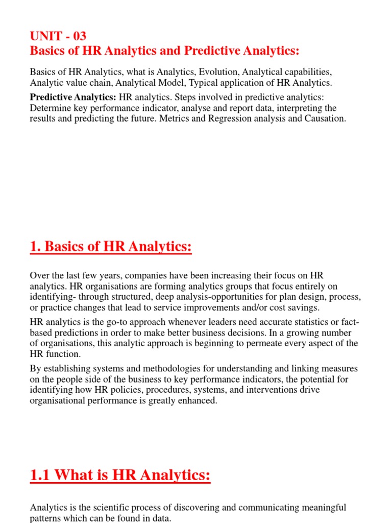 HR Analytics 3rd Chapter | PDF | Predictive Analytics | Analytics