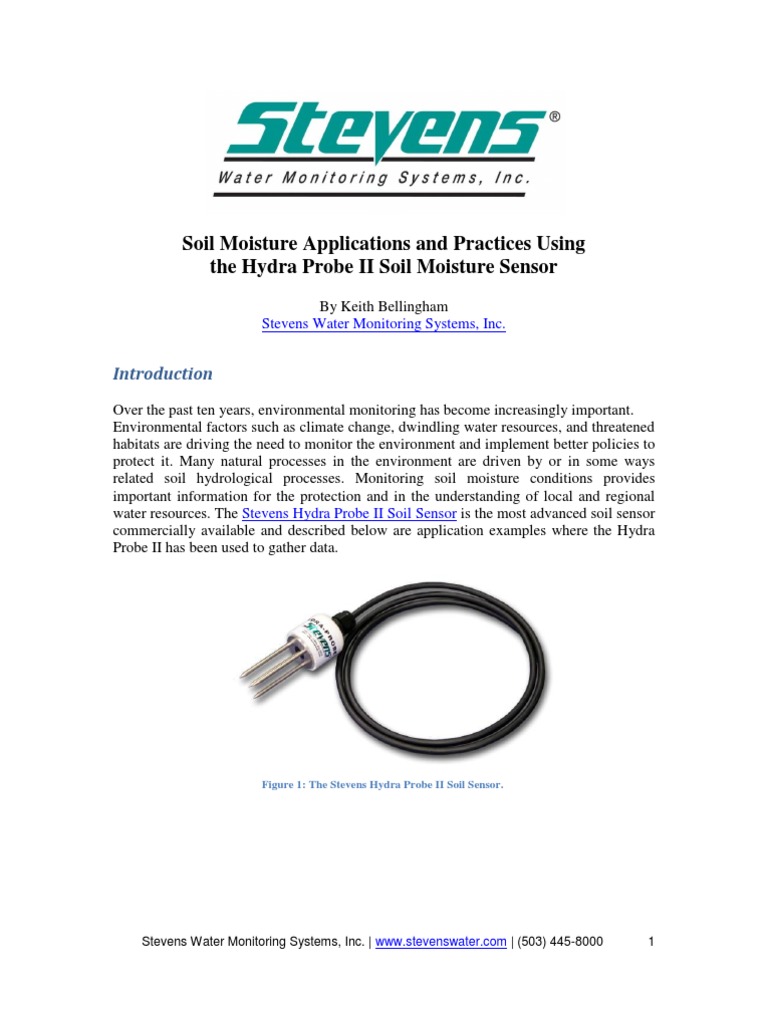 Soil Moisture Applications and Practices Using The Hydra Probe II Soil ...