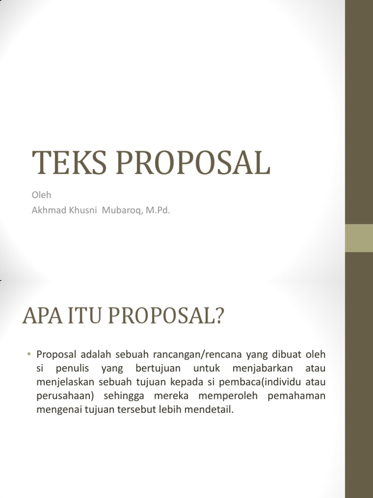 Teks Proposal | PDF