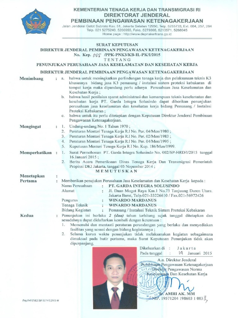 PJK3 Instalir - Pemasang Sistim Proteksi Kebakaran | PDF