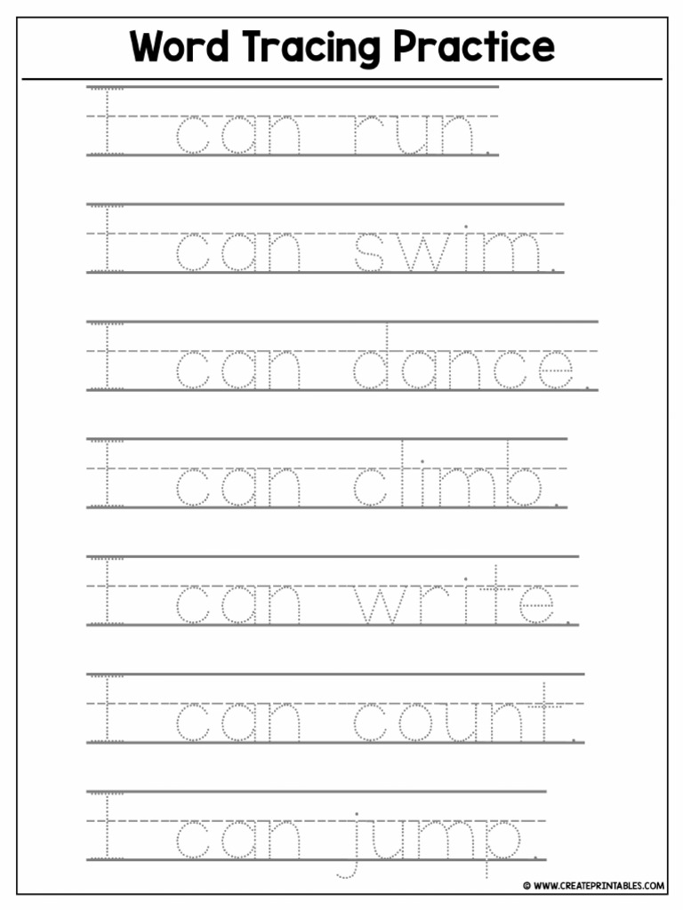 I Can - Trace The Sentences | PDF