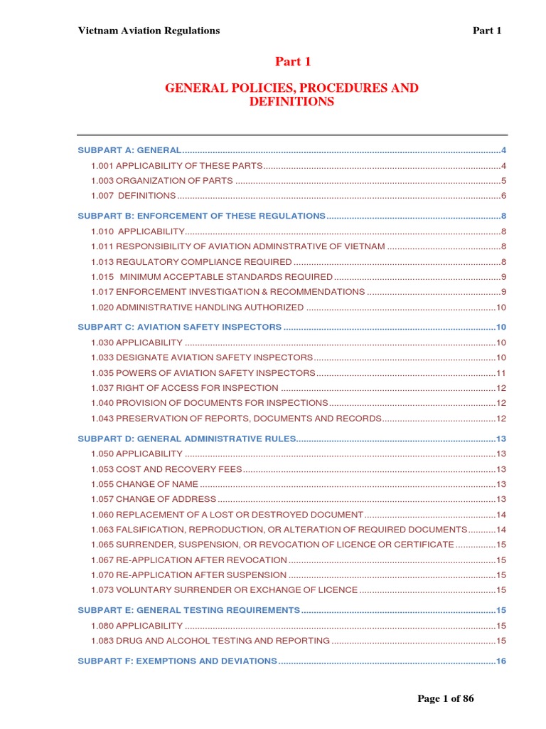 VAR Part 1 General Policies Procedures and Definitions | PDF ...
