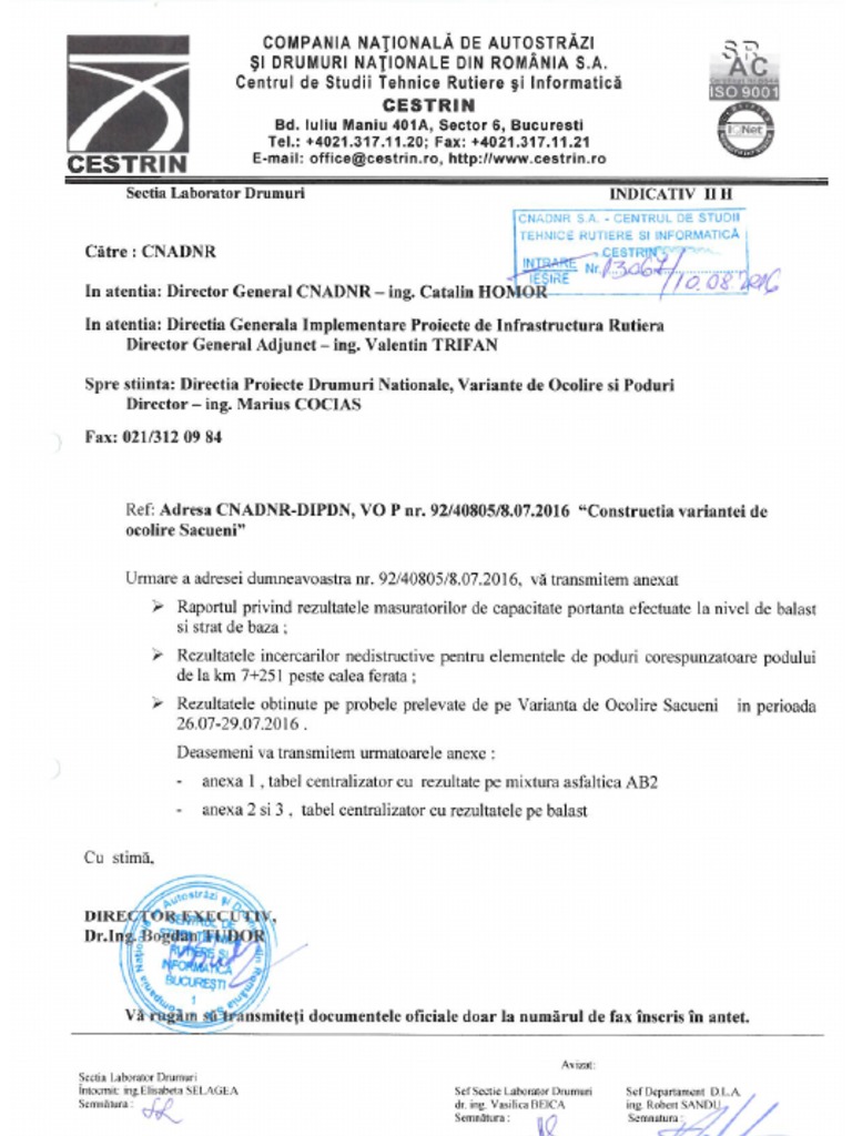 ANEXA 2 Raport de Incercare CESTRIN | PDF
