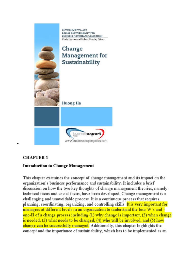 Change Management Text Book - Chapters 1 To 7 | PDF | Strategic ...