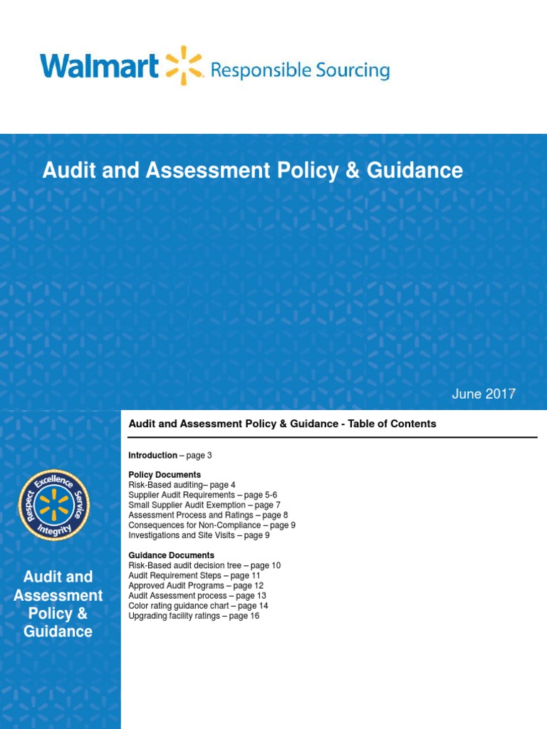 Walmart Audit and Assessment Guidelines | PDF | Audit | Supply Chain