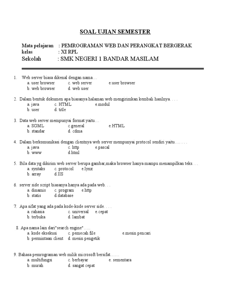 Pemrograman Web Dan Perangkat Bergerak | PDF