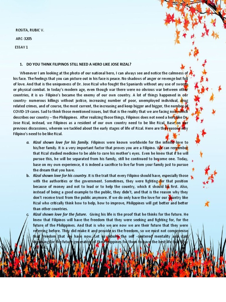 Essay About Rizal | PDF | Philippines