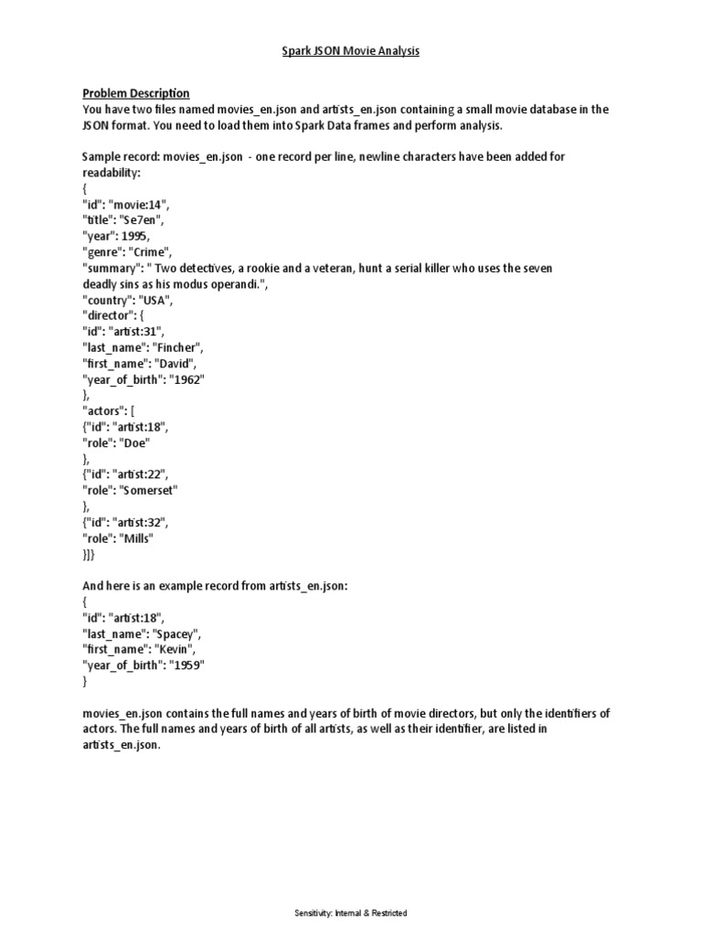 Problem Description: Sensitivity: Internal & Restricted | PDF | Databases | Data Management Software