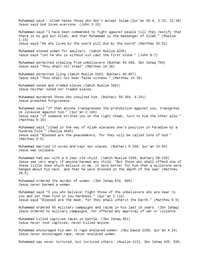 Muhammad Vs Jesus | PDF | Muhammad | Quran