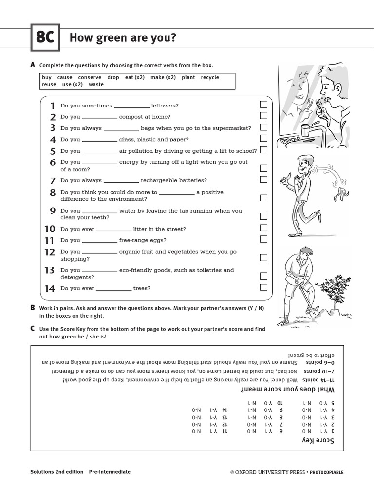 How Green Are You?: Solutions 2nd Edition Pre-Intermediate | PDF ...