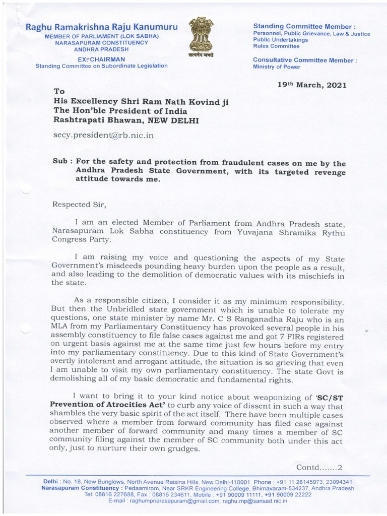 PDF LTR For FIR | Download Free PDF | Government | Justice