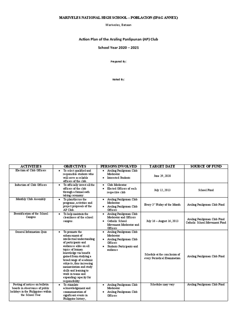 Action Plan AP Club | PDF | United Nations | International Relations