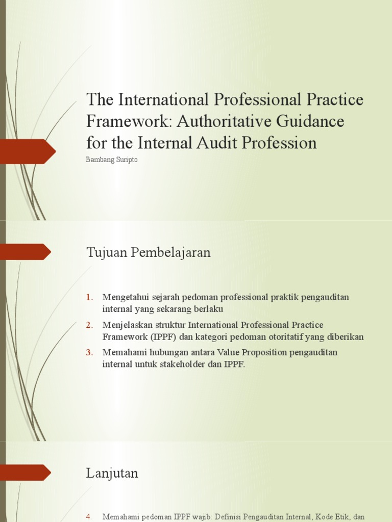 Topik 2 The International Professional Practice Framework | PDF
