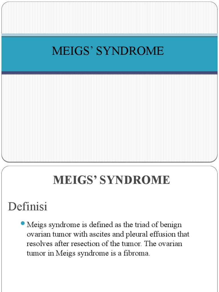 Meigs Syndrome | PDF | Ovarian Cancer | Medical Specialties