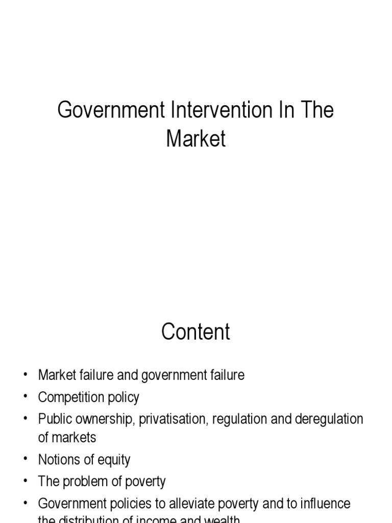 Government Intervention in the Market