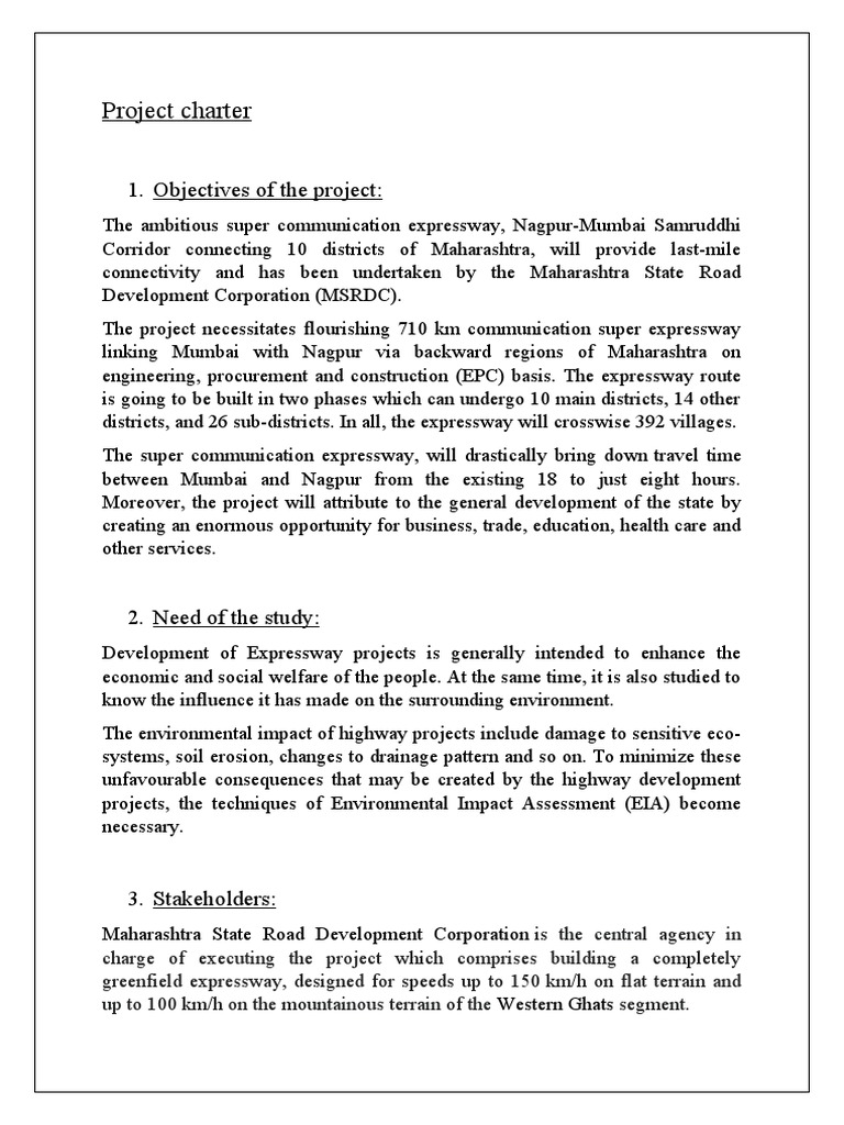 Project Charter: 1. Objectives of The Project | PDF | Controlled Access ...