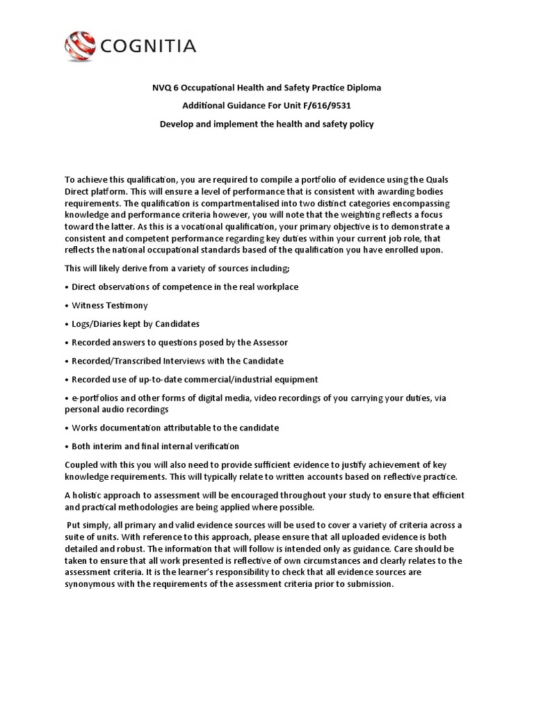 Additional Guidance Unit 2 | PDF | Occupational Safety And Health | Safety