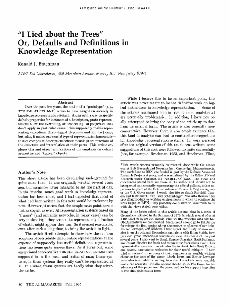 "I Lied About The Trees" Or, Defaults and Definitions in Knowledge ...