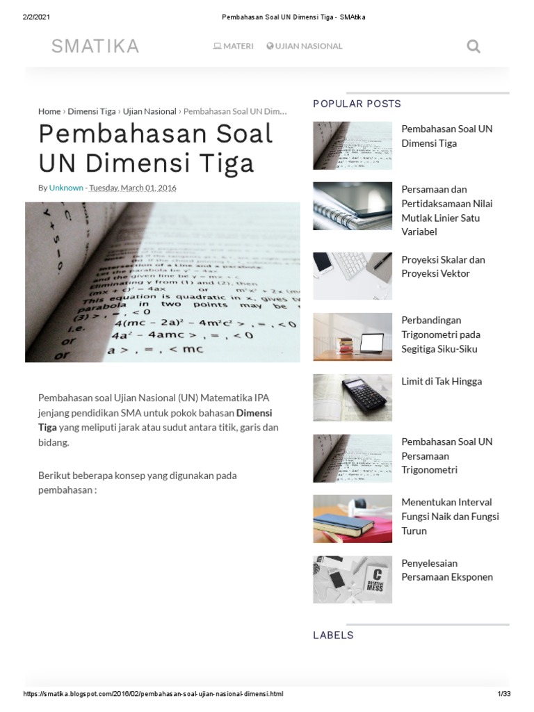 Dimensi Tiga | PDF