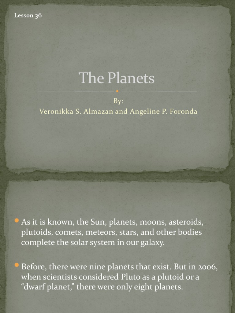 Overview of Solar System Planets | PDF | Solar System | Planets