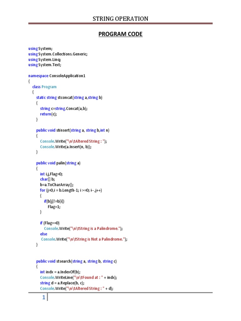 Program Code: String Operation | PDF | String (Computer Science ...