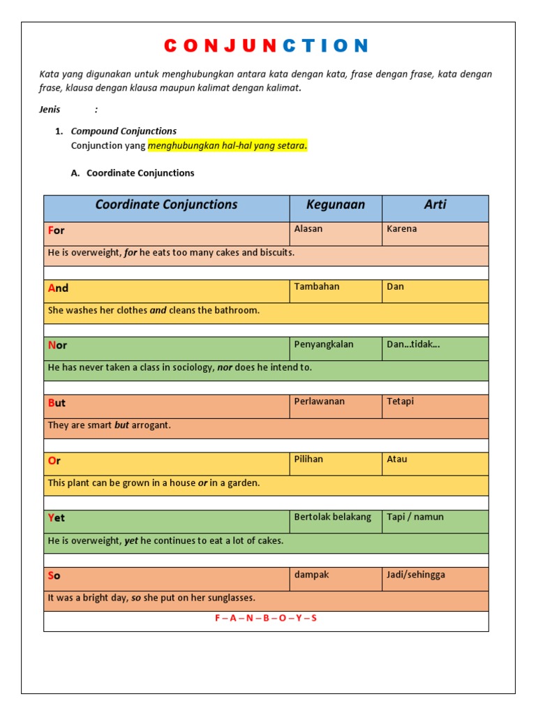 Conjunctions and Prepositions Guide | PDF | Syntactic Relationships | Languages