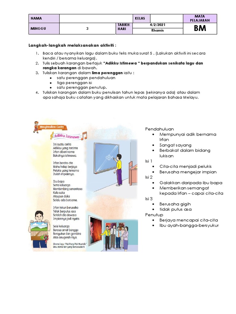 Lembaran Kerja BM Tahun 4 | PDF