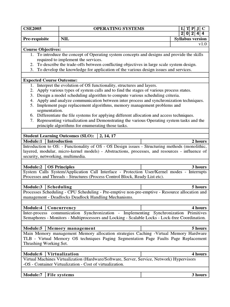 Cse2005 Operating-Systems Eth 1.0 37 Cse2005 | PDF | Process (Computing) | Operating System