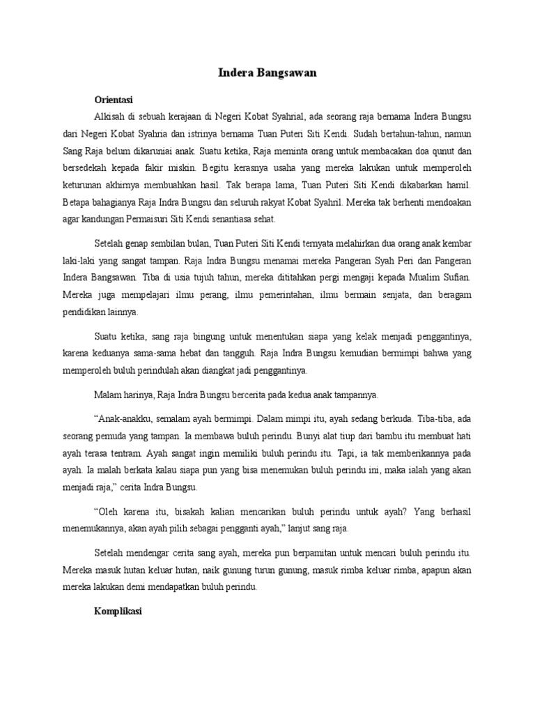 Cerpen Indera Bangsawan Wanda H Abs 34 Mipa4 Pdf