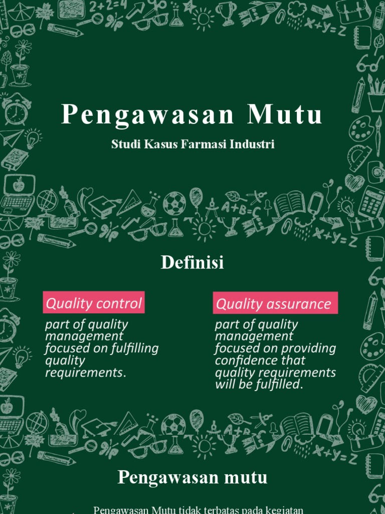 Pengawasan Mutu: Studi Kasus Farmasi Industri | PDF