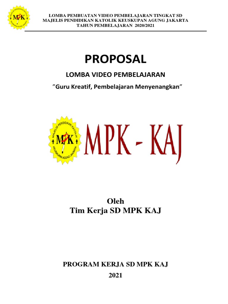 Proposal Lomba Video PBM MPK | PDF
