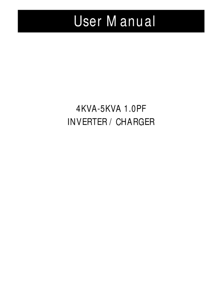 4KVA-5KVA Inverter/Charger Manual | PDF | Power Inverter | Battery Charger