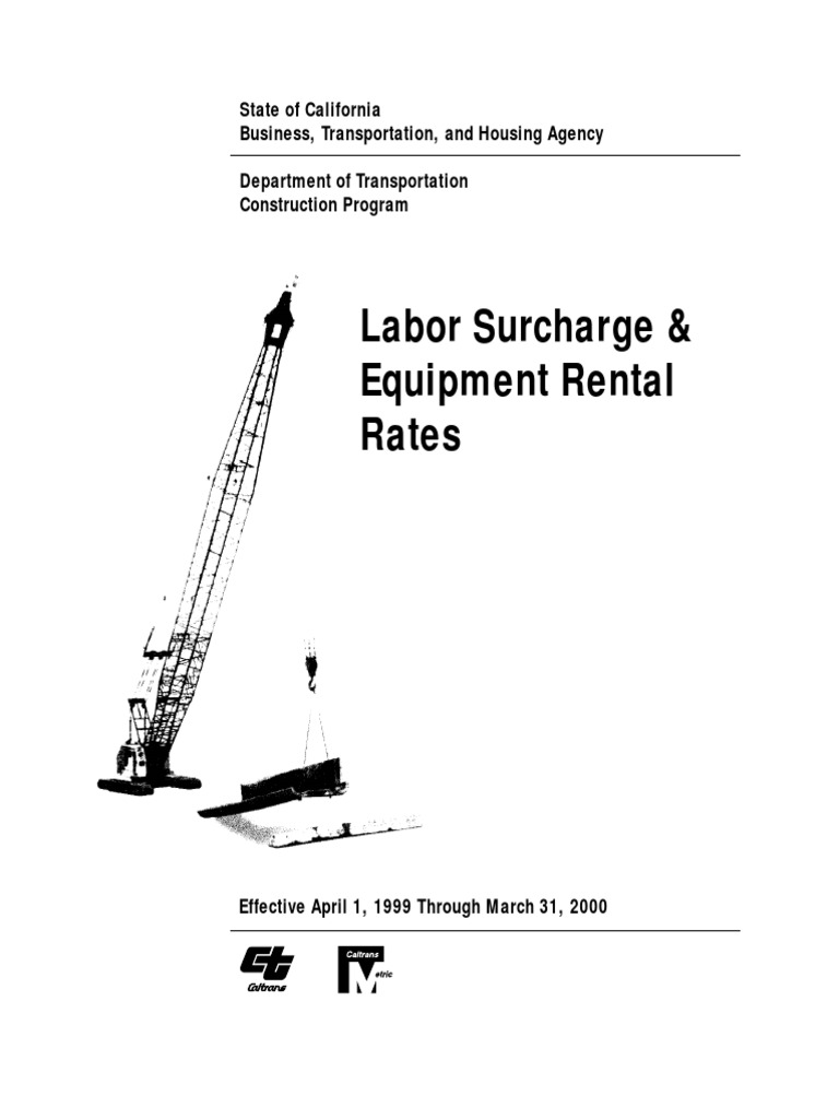California Department of Transportation Labor Surcharge and Equipment ...