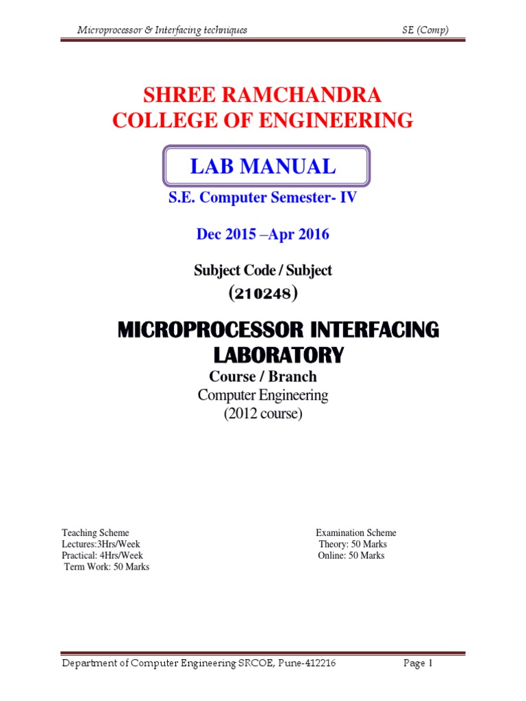 Microprocessor Interfacing Lab Manual | PDF | Assembly Language | String (Computer Science)