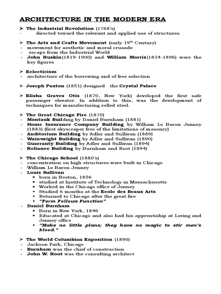 Architecture in The Modern Era: "Form Follows Function" | PDF ...