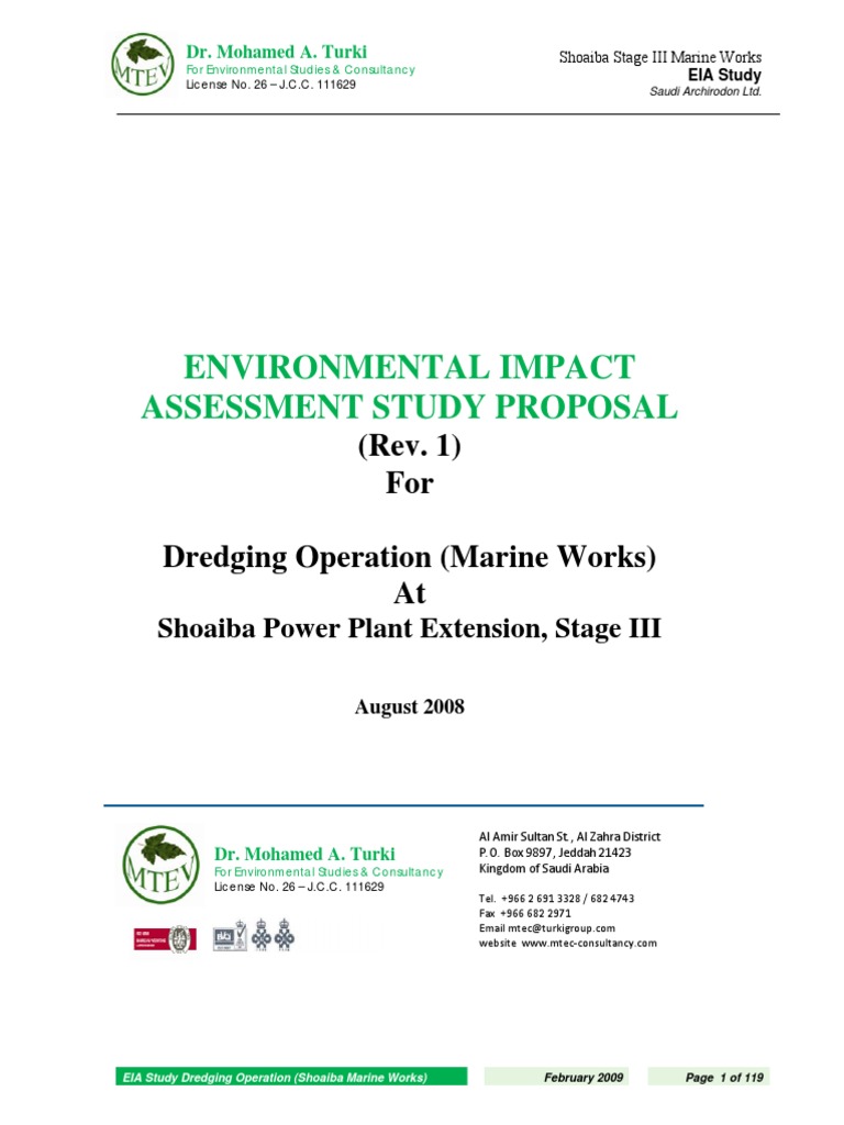 EIA Study For Shoaiba Power Plant - Dredging Operation | PDF | Dredging ...